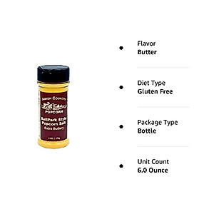 Amish Country Popcorn | Ballpark ButterSalt Popcorn Salt - 6 oz Bottle | Old Fashioned, Non-GMO and Gluten Free (6 oz Bottle)