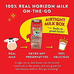 Horizon Organic Shelf-Stable 1% Low Fat Milk Boxes, Chocolate, 8 oz., 18 Pack