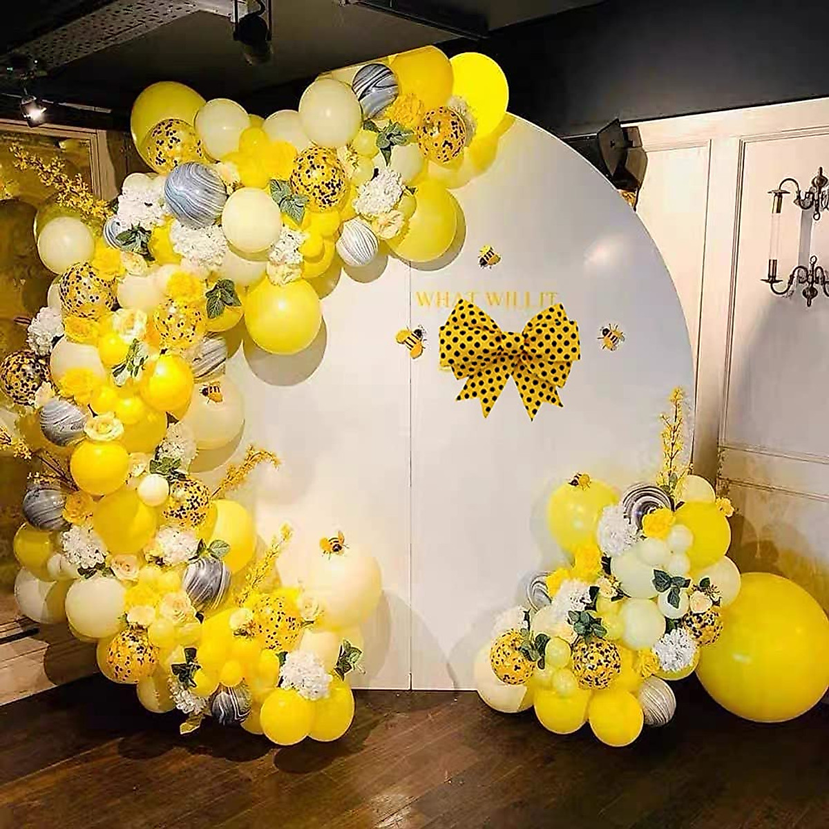 12 Yards Bumble Bee Ribbons Bee Wired Edge Ribbon Honeybee Decorative Ribbons Yellow Craft Ribbons for Wrapping Floral Hanging Ornaments Home Decoration