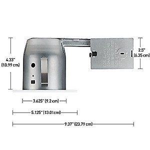 4" LED IC Rated Die-Cast Swivel Baffle Square Trim Recessed Lighting Kit 4-Pack, White, Easy Install Push-N-Click Clips, LED Bulbs Included, 3.88" Hole Size,90949