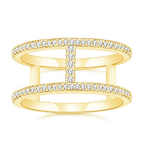 SHINYSO Wedding Bands for Women Half Cubic Zirconia Eternity Engagement Rings Gold Size 9