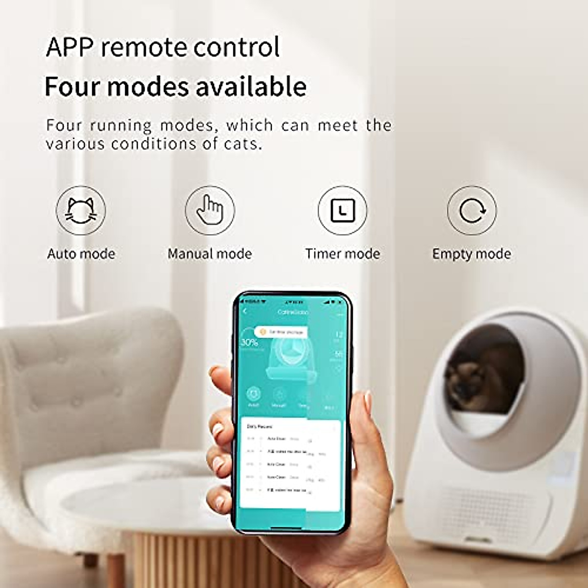 Catlink Self-Cleaning Cat Litter Box, with Stair, APP Control, Double Odor Removal, Health Report, Extra Large, Smart Cat Litter Box for Multiple Cats (Luxury Pro)