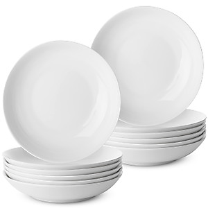 Brew To A Tea BTaT- White Pasta Bowls, Set of 12, Salad Bowls, Pasta Bowl, White Bowls, Pasta Plate, Dinner Bowls, Bowl Plates, Plate Bowls, Soup Bowl, Pasta Dishes, Porcelain Bowl