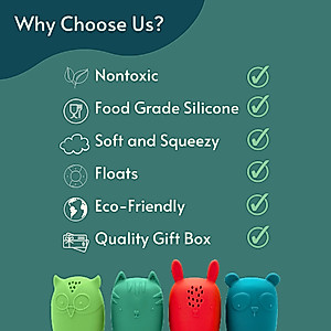 Mold Free Bath Toys - Silicone Bath Toys for Babies 6-12 Months - Non-Toxic Bathtub Toys for Toddlers 1-3 - Infant Bath Toys - No Mold Baby Bath Toys Gift - Woodland Creatures by Toy Appétit