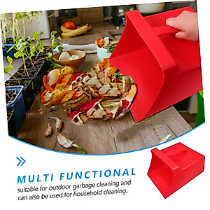 MUCKLILY Garbage Cleaning Dustpan Upright Pans Household Dustpans Garden Dustpans Commercial Sweeping Supplies Trash Scoop Small Dust Pan Kitchen Dustpans Trash Cleaning Shovels Red Plastic