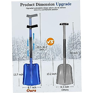 GANAZONO Snow Shovel Sand Shovel Emergency Shovel Metals Multifunctional Digging Shovel Mud Shovel Snow Remover Windshield ice Scraper Outdoor Shovels car Snow Guasha Window Scraper
