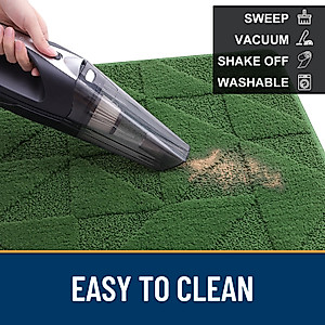 OLANLY Door Mats Indoor, Non-Slip, Absorbent, Dirt Resist, Entrance Washable Mat, Low-Profile Inside Entry Doormat for Entryway (32x20 inches, Green)