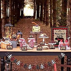 WAWOO Buffalo Plaid Garland for Christmas Tree - Lumberjack Hanging Bunting Banner, Buffalo Plaid Fireplace Garland, Indoor Outdoor Decoration, Photo props, Buffalo Plaid Decor