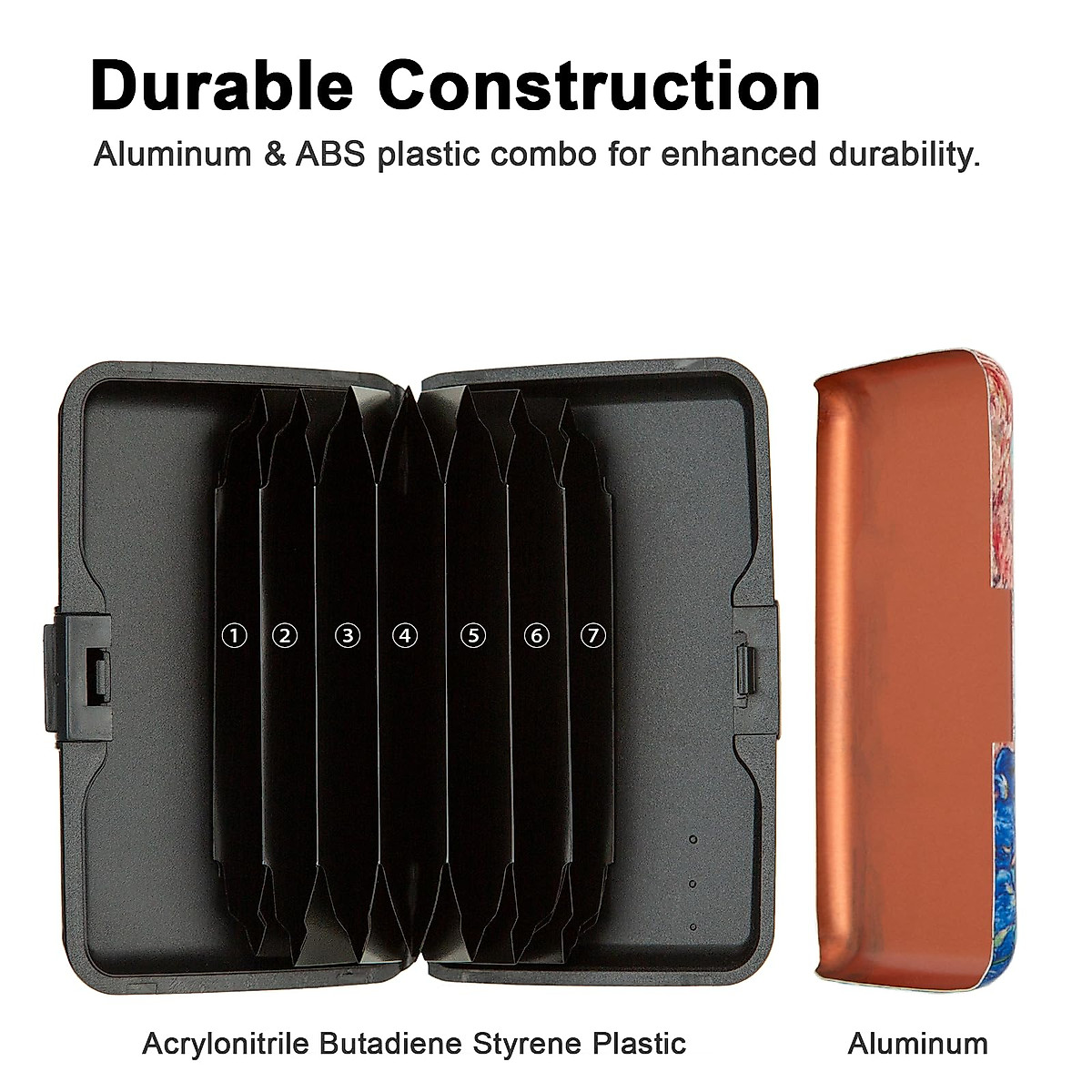 Kaabao Credit Card Holder, Metal Card Wallet RFID Blocking Mini Slim Aluminum Business Hard Card Case for Women Men (Motley Floral)