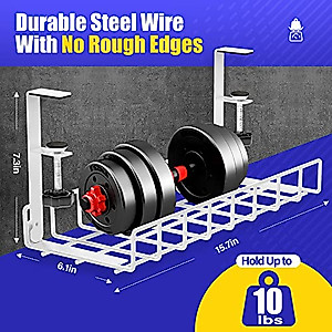 Under Desk Cable Management Tray, Xpatee Upgraded Wire Management No Drill No Screws, Cable Tray with Clamp for Desk Wire Management, Computer Cable Rack for Office, Home - No Damage to Desk White