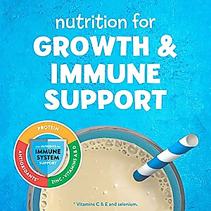 PediaSure Grow & Gain with Immune Support Shake Mix Powder, Kids Shake, 23 Vitamins and Minerals, 6g Protein, Helps Kids Catch Up On Growth, Non-GMO, Gluten-Free, Vanilla, 14.1-oz Can, 8 Servings