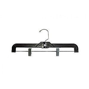 NAHANCO 2616RC Heavy Weight Skirt/Slack Hanger, 16", Black (Pack of 100)