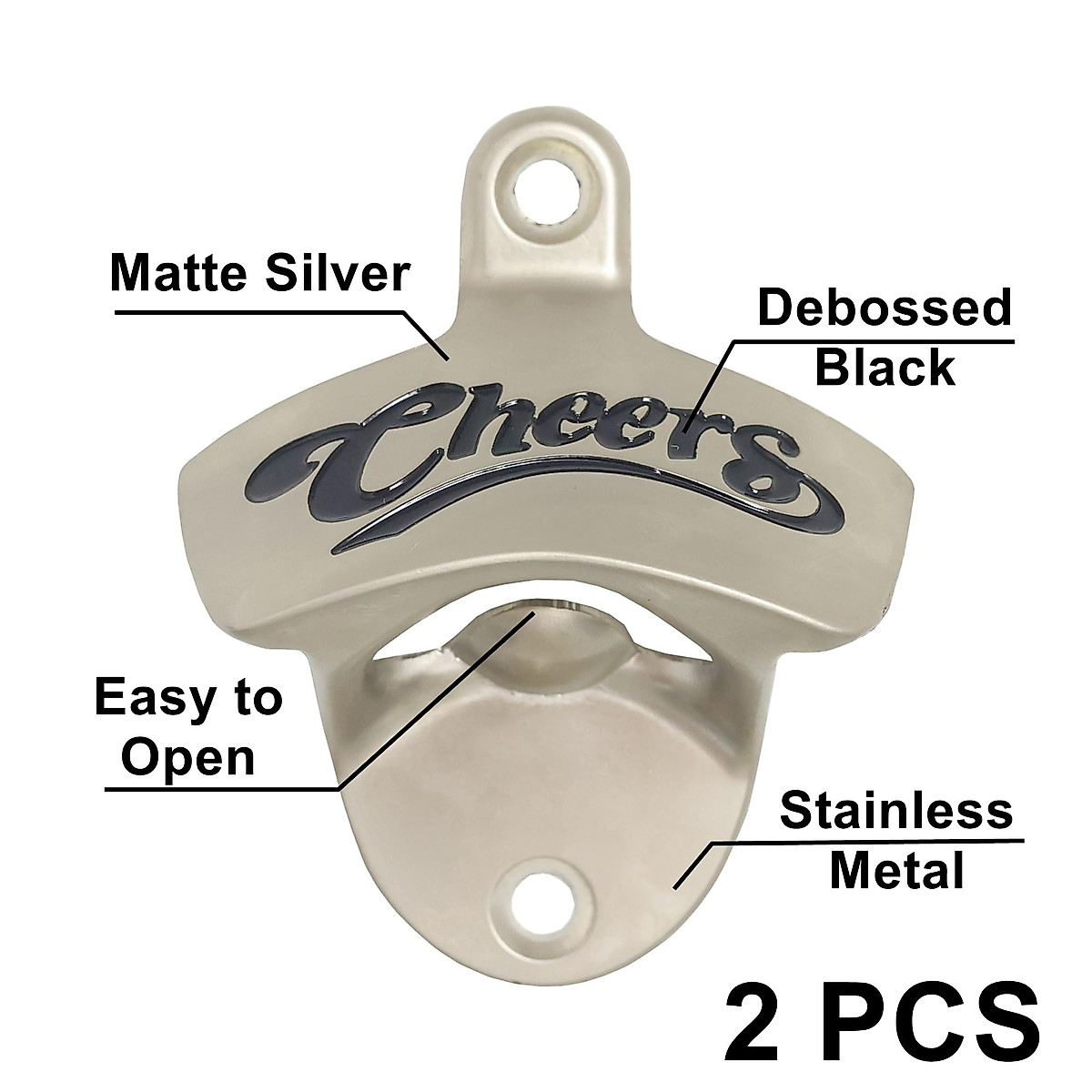HAIICEN Cheers Magnetic Beer Bottle Opener Wall Mounted Bottle Cap Opener with Magnet Embedded for Bartender Kitchen Party Gifts (Pack of 2)