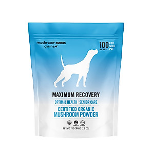 Om Mushroom Matrix Pet - Canine | Maximum Recovery | USA Grown Human-Grade Organic Mushroom Powder Pet Supplement | Optimal Health & Senior Care for Dogs & Cats | 200 Grams, 7.1 oz