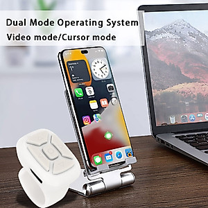 Phone Remote Control Page Turner, ABS Multifunctional BT Connection Phone Remote Control Shutter Often Used to Watch Video (White)