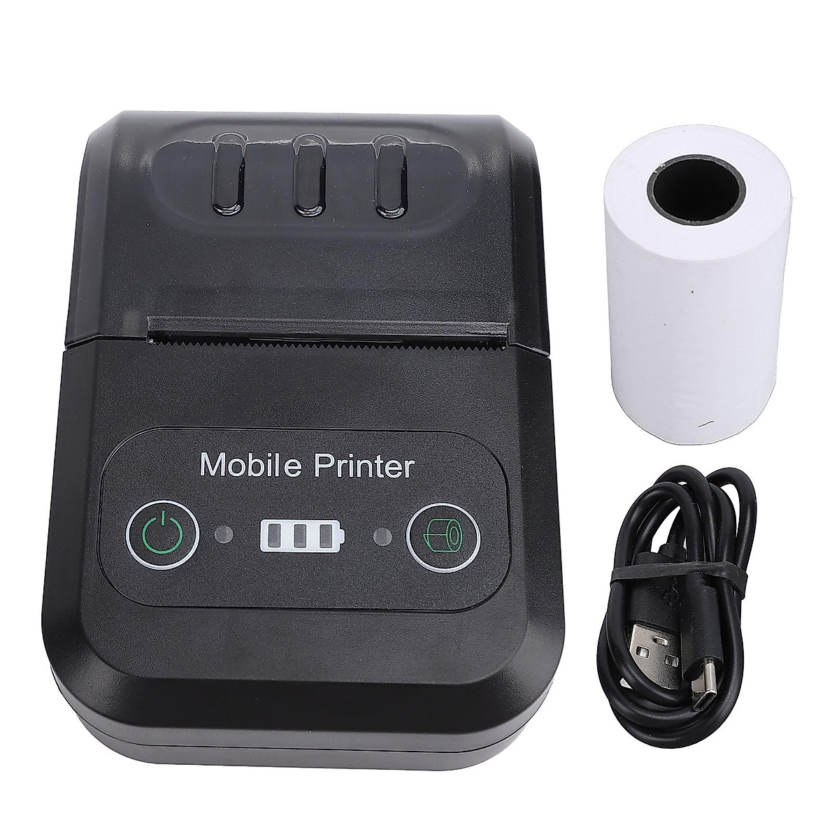Thermal Receipt Printer, 58mm Portable Bill Paper Printer with for Android, Retail Store Restaurant Businesses, Roll and Folded Thermal Labels