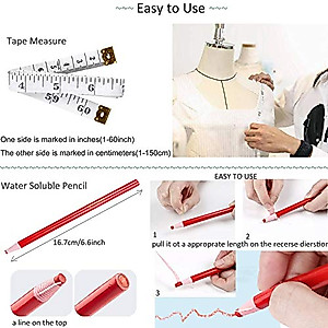 BIHRTC 8PCS T-Shirt Alignment Ruler Guide Tool to Center Designs PVC T Shirt Ruler Tshirt Ruler for Vinyl Placement Sublimation Heat Press 3pcs Sewing Fabric Pencil 1PC 60Inch Measure Tape