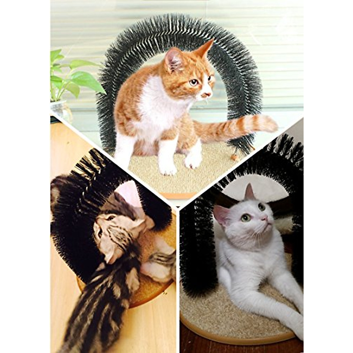 Glanzzeit Cats Self Grooming Scratch Arch Kitten Brushes Hair Cleaning Shedding Tool Catnip Toy