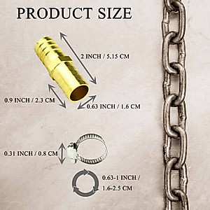 yeencheer Hose Repair Kit - 14 PCS 5/8 Brass Garden Hose Repair Connector with Clamps, Female Hose End Repair Water Hose Repair Kit with 8 Stainless Steel Clamps and 2 Roll Seal Tapes