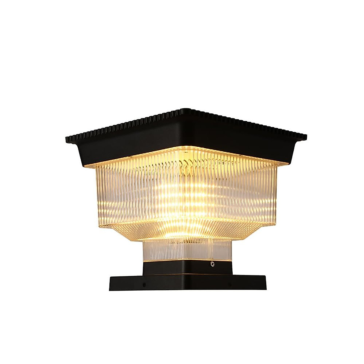 VELLOW Solar Post Lamp, Outdoor Post Lantern with Pier Mount Base, Motion Sensor Solar Lamp Column Lights, Aluminum Waterproof Outdoor SolarStigma Lamps Decorations Landscape Lighting for Patio