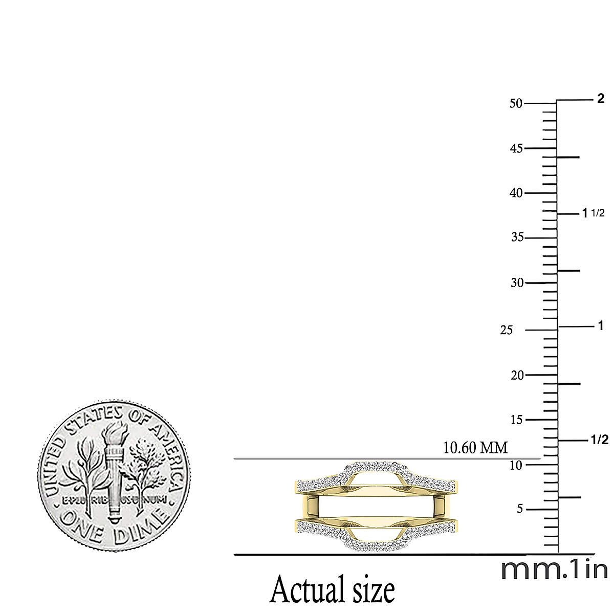 Dazzlingrock Collection Round White Diamond Enhancer Ring for Women (0.25 ctw, I-I, Clarity I2-I3) in 10K Yellow Gold Size 6.5