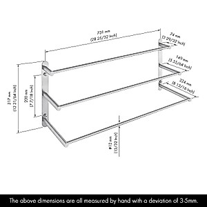 KES Bath Towel Bar 30 Inch 3-Tier Bathroom Towel Rack Wall Mount SUS304 Stainless Steel Brushed Finish, BTH202S75-2