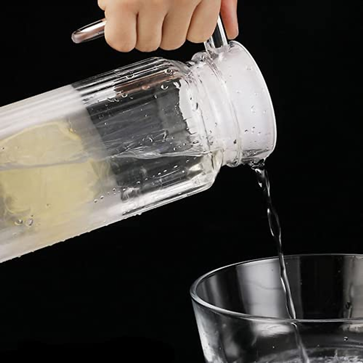 2Pcs Glass Water Pitcher Lids Food Grade Plastic Anti-Dust Splash Resistant Stoppers Covers for Beverage Carafe Water Jug Glass Bistro Pitcher