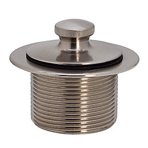 Westbrass Twist & Close Tub Trim Set with One-Hole Overflow Faceplate, Satin Nickel, D94-07