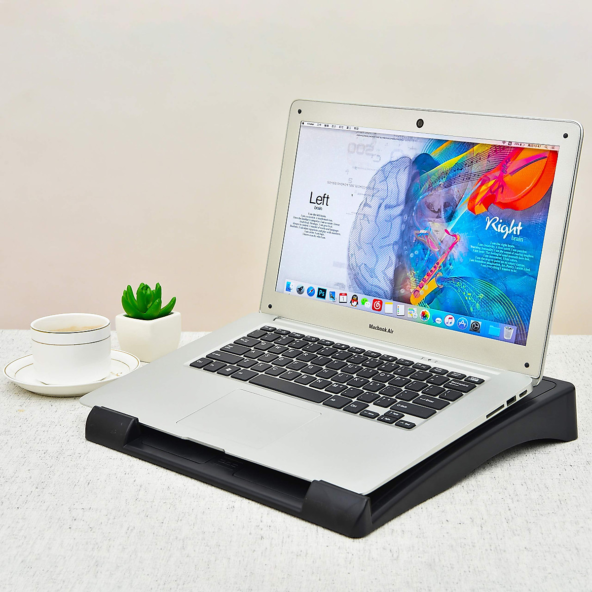 DAC Ventilated Height and Angle Adjustable Laptop Stand Riser for Desk, Non-skid, Cable Management Included 2.6" x 11.5" x 13"