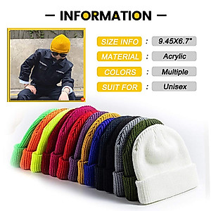 Winter Beanie Hats Unisex Beanie Knit Caps Classic Warm Winter Hats (White)