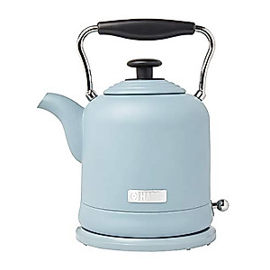 Haden 75025 HIGHCLERE Vintage Retro 1.5 Liter/6 Cup Capacity Innovative Cordless Electric Stainless Steel Tea Pot Kettle with 360 Degree Base, Pool Blue