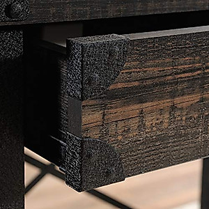 Sauder Steel River Desk, L: 47.48" x W: 23.47" x H: 29.53", Carbon Oak Finish