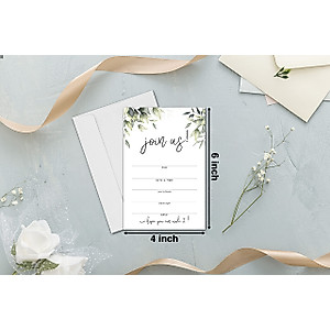 Join Us Invitation Cards With Envelopes -Greenery Invite Cards for All Occasions, Wedding, Engagement, Reception, Bridal or Baby Shower and Birthday Party - 25 Cards and 25 Envelopes- HL-001 YQK