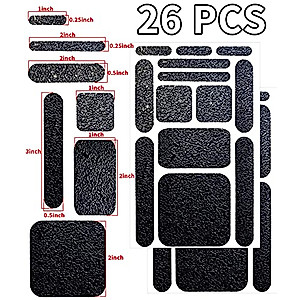 Birllaid Cell Phone Grip Stickers Mouse Grip Tape, 26 Pcs Gripper Tape Set,Multi-Purpose Black Rubberized Grip Tape for Phone Case & Gaming Controllers