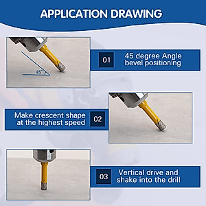 HIGHDRIL Dry Diamond Drill Bits 5Pcs 6mm 1/4" with Quick-fit Hex Shank for Granite Marble Porcelain Tile Ceramic