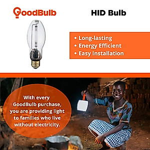 GoodBulb 70-Watt High Pressure Sodium HID Light Bulb | E26 Base ED17 ANSI Code S62 | 2000K Warm White Color | Clear Finish | 24000 Life Hours (Pack of 2 Bulbs)
