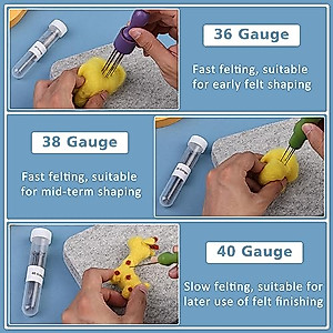 kdafio 74 Needle Felting Tools, Needle Felting Kit with Hand Carders Wooden Wool Carders Needle Felting with Wool Needle Leather Finger Protector for DIY Felting Wool Projects