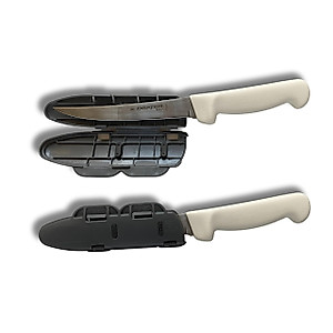 Agilux KnifeSafe Knife Blade Cutlery Protective Cover Edge Guard Safely Store and Transport Kitchen Camping Hunting Sports RV Dishwasher Safe for Chef's and Home (Charcoal, 6)