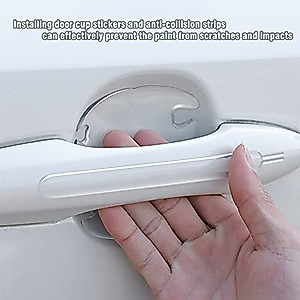 8Pcs 3D Transparent car Door Handle Stickers Door Bowl Paint Anti-Scratch Invisible car Door Handle Scratch Protection Film Anti-Collision Protection Stickers are compatable for Most Models