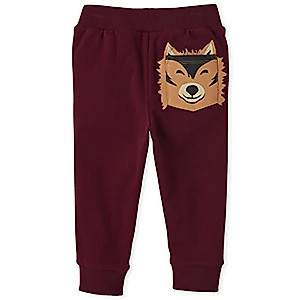 The Children's Place baby boys The Children's Place and Toddler Fashion Fleece Jogger Sweatpants, Redwood, 3T US