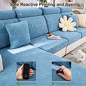 Magic Sofa Cover, 2023 New Wear-Resistant Universal Sofa Cover, Stretch Couch Cushion Slipcovers Replacement, Anti-Slip Recliner Sofa Cover, L Shape Sofa Covers,Blue,4 Seater