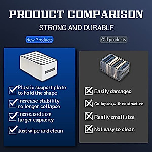 DonYeco 3 Pack Wardrobe Clothes Organizer, 8 Grids Closet Organizer for Jeans, Dimension 15-3/4" x 9-1/2"x 8" (Compartment width: 2")