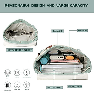 MAZEXY Handmade Embroidered Large Backpack for Cute Girls Kids for Travel School (Pear_Blossom)