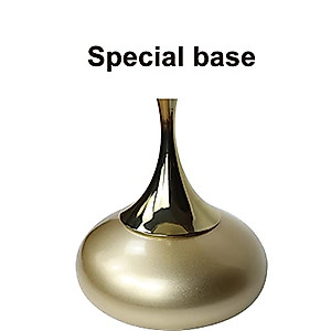 LUGSHIREE Small Round End Tables,Metal Side Table,Modern Space Saving Pedestal Minimalist Table Nightstand for Living Room Apartment Bedroom(Gold)