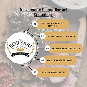 Borsari Seasoned Salt Gift Set - Gluten Free All Purpose Savory, Everything Bagel, and Original Seasonings - Gourmet Sea Salt Blends With Herbs and Spices - Set of 3, 3.2-4 oz Shaker Bottles