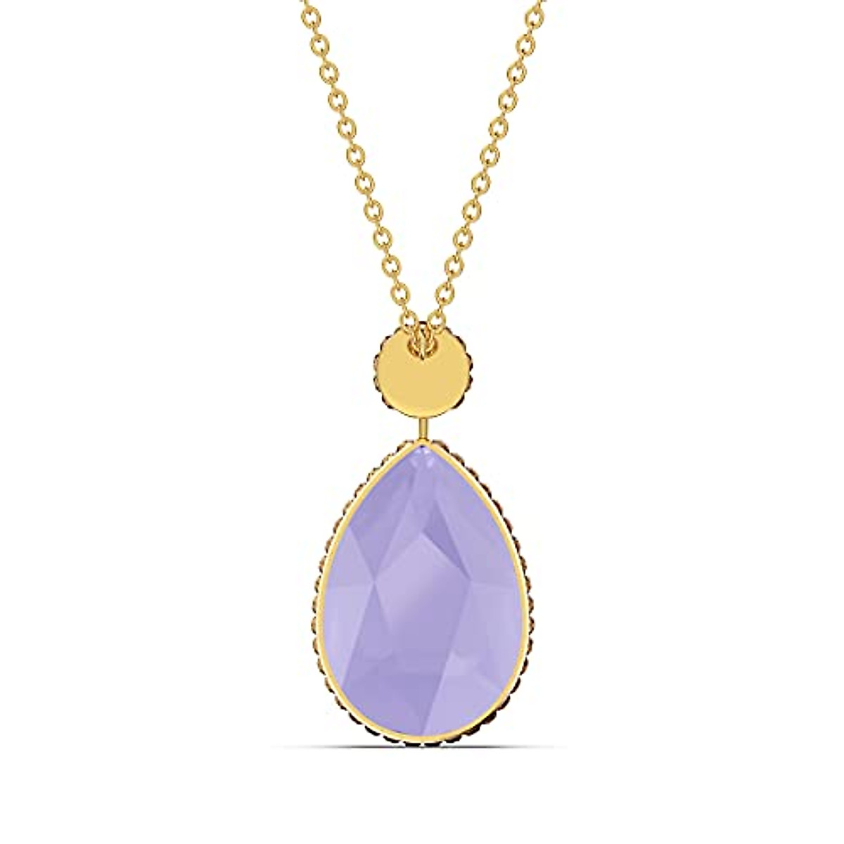 SWAROVSKI Chroma Pendant Necklace, Dual-sided Green and Lilac Drop-Cut Crystals with a Gold-Tone Finish Chain, Part of the Chroma Collection