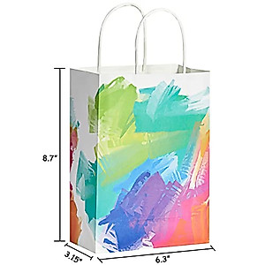 24 Pack Small Party Favor Bags Goodie Bags for Birthday Party Gift Bags With Handle(Watercolor)