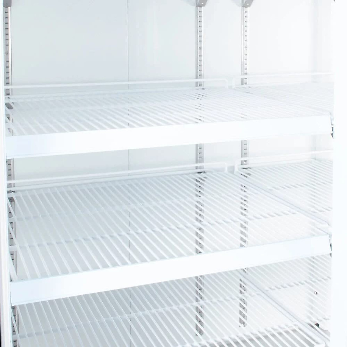 PEAKCOLD Commercial Upright Display Cooler - Merchandiser Refrigerator with Three Glass Doors and LED Lighting, 57.5 Cu Ft Capacity, Adjustable Shelves, Perfect for Restaurants, Cafes, and Bars