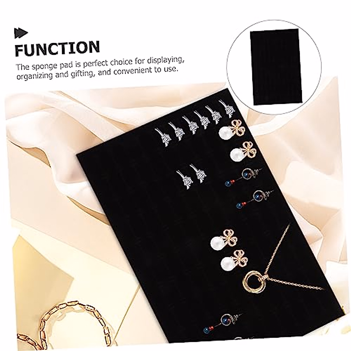 Cabilock Velvet 2pcs Box jewelry box pad dresser organization sponge tray Ear display pad Jewelry display pad hoop ear foam insert jewelry organizer inserts ear sponge holder foams pad