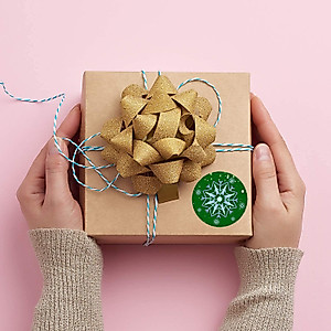 Remarkable Snowflake Christmas Stickers, 2 Inch Round Christmas Snowflake Sealing Labels Decals, Snowflake Holiday Sticker for Envelopes Bags Seals Decorations (504 Pcs)